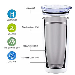 Flyer 20-Ounce Tumbler, Stainless Steel Vacuum Insulated Water and Coffee Tumbler Cup, Double Wall Powder Coated Spill-Proof Travel Mug Thermal Cup for Home and Outdoor (Red)