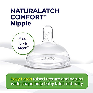 Playtex Baby NATURALATCH Comfort Nipple, Switch from Breastfeeding to Bottle, Most Like Mom Feel, Slow Flow, 2 Count