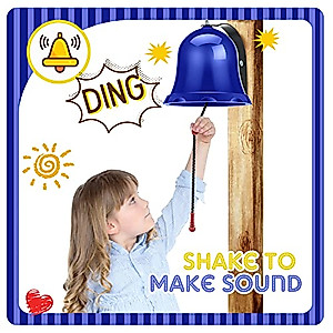 Toys Bell Playground Hanging Bell Educational Plastic Playground Hanging Set Accessories for Boys Girls Gift Outdoor Playhouse Wooden Swing Set Playset Backyard Amusement Park (Blue)