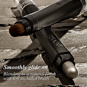 Cream Single Eyeshadow Stick with Blending Brush, Hypoallergenic Eye Shadow Stick Makeup, Pro Waterproof & Long Lasting Eye Brightener Stick, Eyeshadow Pencil Crayon Shimmer #06