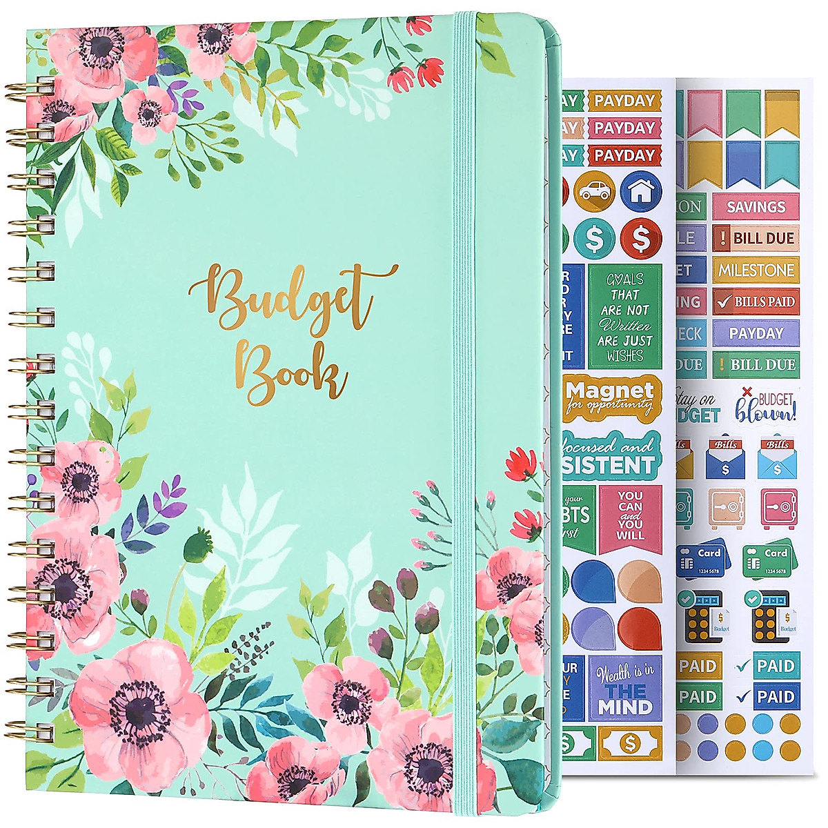 Budget Planner - Budget Book, Undated Monthly Bill Organizer with Pockets, 8.3" x 6.2", Expense Tracker Notebook, Budgeting Journal and Financial Planner/Book, Thick Paper Twin-Wire Binding