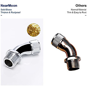 NearMoon Shower Elbow Adapter for Shower Head, Solid Brass 45°G1/2 Male to Female Shower Arm Extension Connector, Polish Chrome