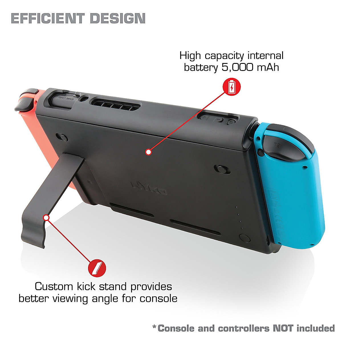 Nyko Power Pak - 5000 mAh rechargeable battery pack with built-in Kickstand for Nintendo Switch