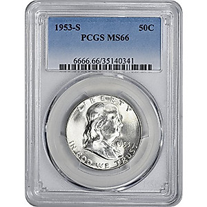 1953 S Franklin Half Dollar MS66 PCGS