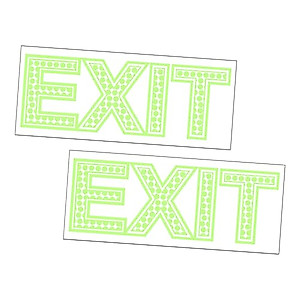 WOONEKY 2 Sheets Export Sticker Stickers Signs Sign Sticker Glowing Sticker Exit Sticker Shopping Mall Exit Decal Indicator Floor Sticker Floor Guide Sticker Mall Supplies The Pet