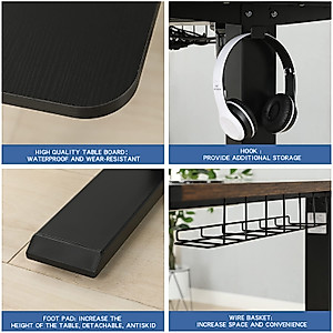 bilbil 59 Inches L-Shaped Electric Height Adjustable Standing Desk, Stand Up Home Office Desk with 4 Memory Preset Options, Double-Beam Construction, Anti-Collision Technology