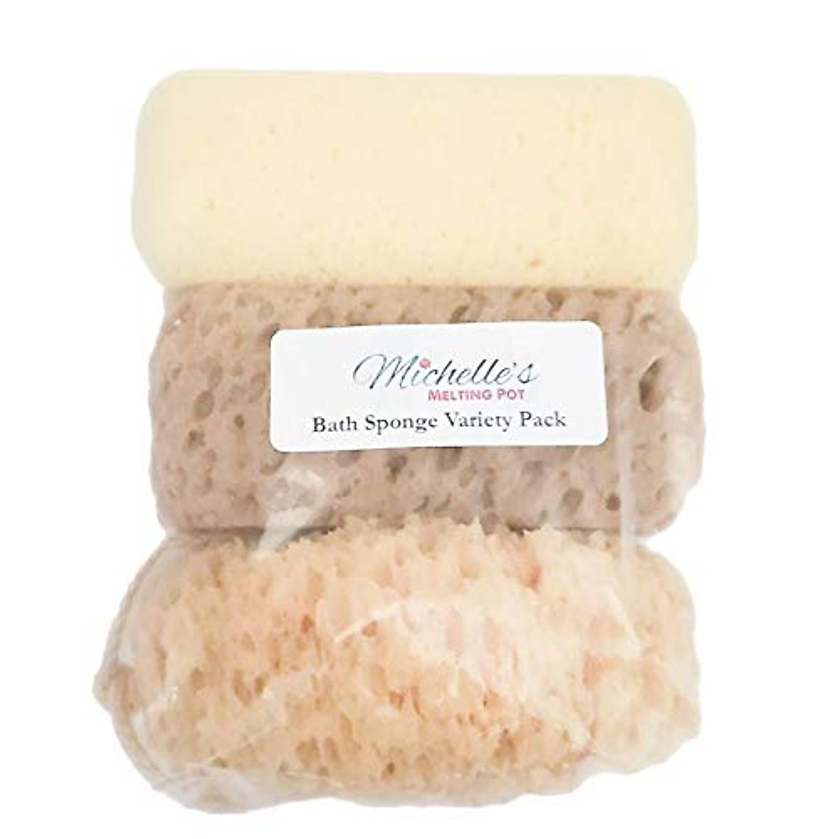 Michelle's Melting Pot Foam Bath Sponge Shower Sponge 3 Count (Variety Pack)
