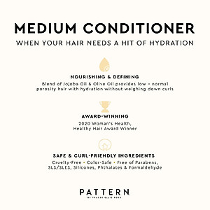 PATTERN Beauty by Tracee Ellis Ross Medium Conditioner - Hydration & Slip for Curly Hair 3a-4a, 29 fl oz