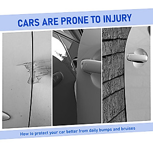 Jawmoy 4 PCS Car Door Anti-Collision Strip, Rearview Anti-Impact Sticker, Door Protection Decorative Covers, Universal Car Side Door Edge Protector (Black)