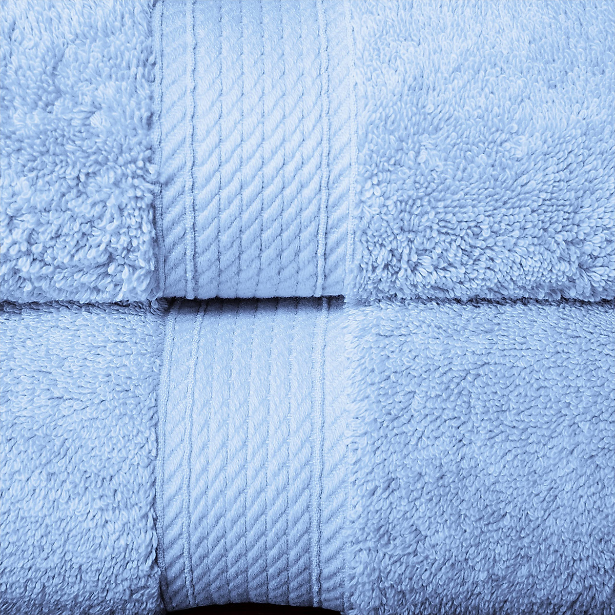 Superior Egyptian Cotton Pile 10 Piece Towel Set, Includes 2 Bath, 4 Hand, 4 Face Towels/Washcloths, Ultra Soft Luxury Towels, Thick Plush Essentials, Guest Bath, Spa, Hotel Bathroom, Light Blue