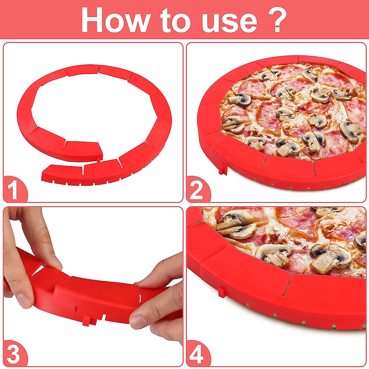 RONGRONG Adjustable Pie Crust Shield, BPA-free and Food Safe Silicone Pie Protector for Baking Pie, Fits Rimmed Dish 8" - 11.5" - Dishwasher Safe (2 Pack)