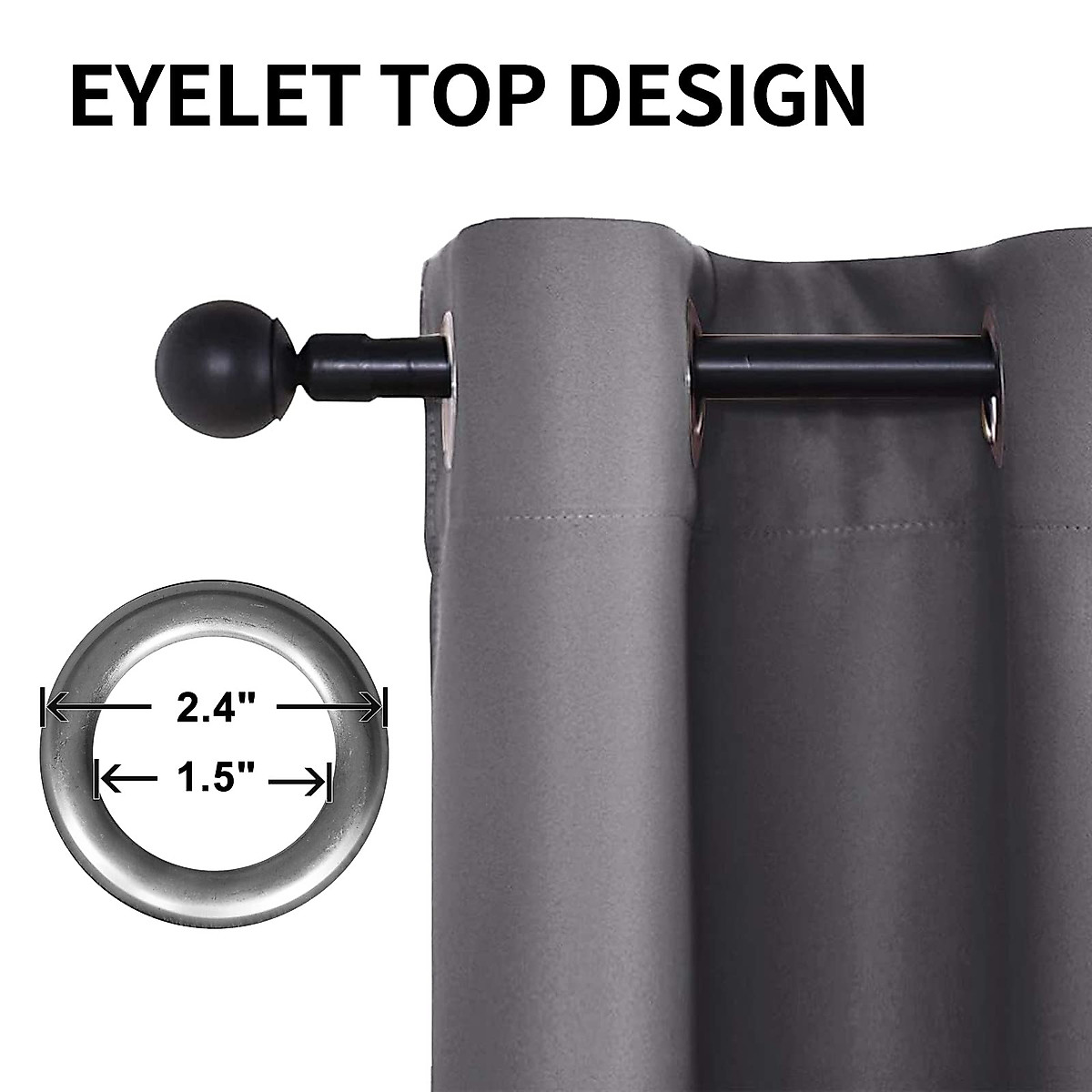 GZQIAWY 1PC Outdoor Curtains for Gazebo Waterproof Outdoor Furniture Living Room Bedroom Decoration Window Curtain Ideas Shower Curtain Design Wall Grey 50 in x 80 in (W x L)