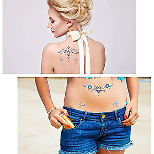 SIQUK 12 Sets Face Jewels Mermaid Face Gems Face Rhinestone Temporary Tattoos Crystal Tears Gems Stones for Race Carnival Festival Party