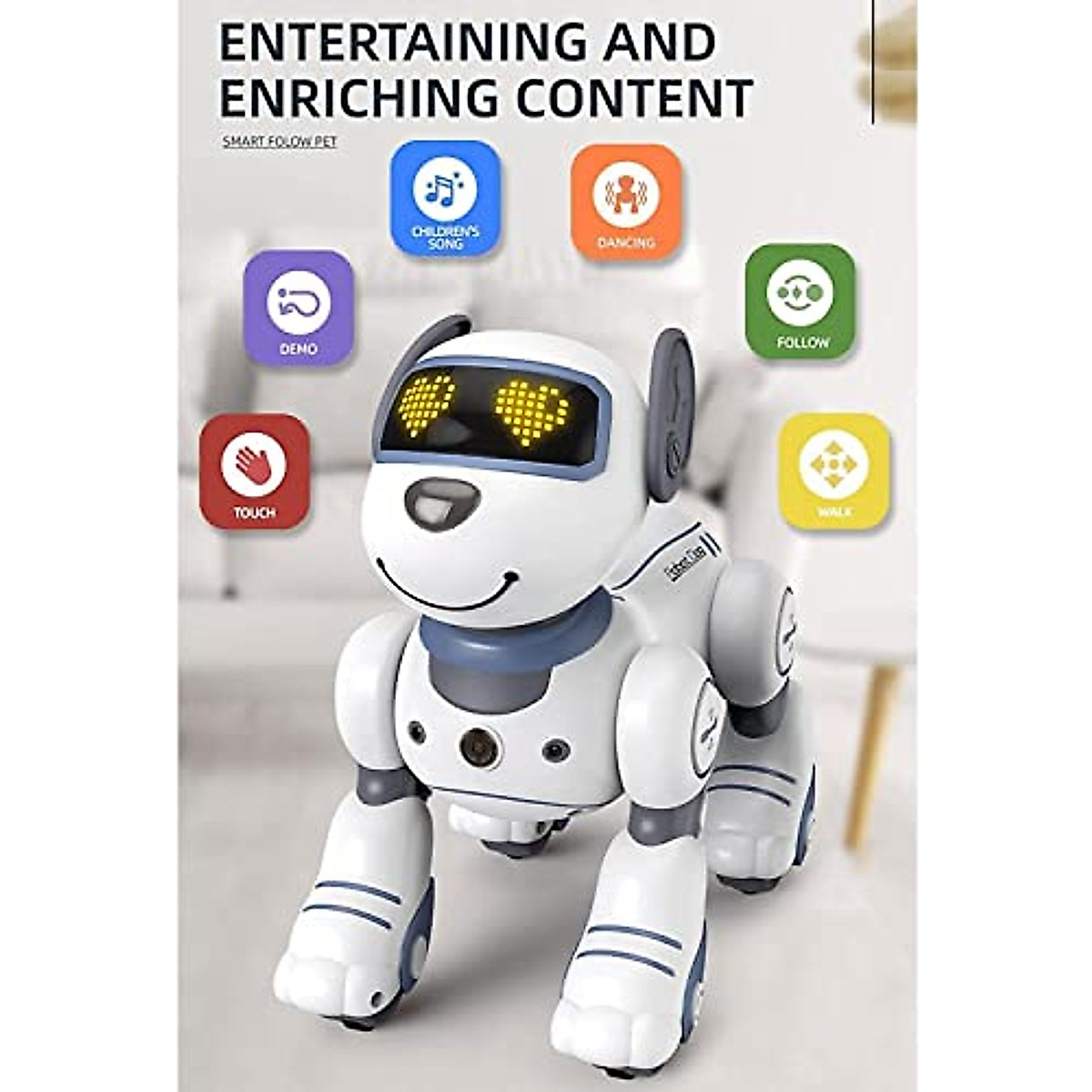 ZWXC Remote Controlled Dog Toy for Child, Interactive Dance Dog Robot Remote Control, Spilled Support, Dancing with Music