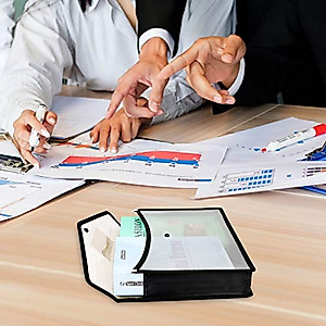 ABC life Plastic File Folder Poly Pockets Envelope Expanding File Wallet A4/Letter Size, 6 Pack Large Document Folder with Button Closure,Waterproof Transparent Accordion File Pouch for School/Office