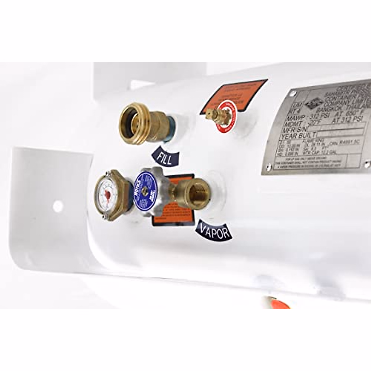 Flame King YSN122 12.2 Gallon ASME Horizontal Propane Tank | 12" x 28" | for RV, Van Or Trailers