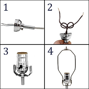 Creative Hobbies Floor Lamp Making Kit - Repair or Rewire Lamps with All Premium Essential Parts, 10 Inch Harp and Extra Long 12 Foot Cord Included (Black)