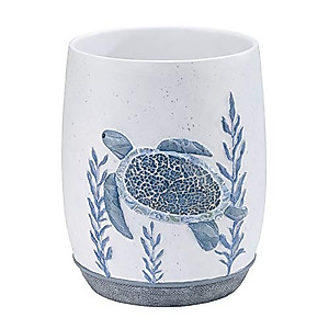 Avanti Linens - Wastebasket, Decorative Trash Can, Sealife Inspired Bathroom Decor (Caicos Collection)