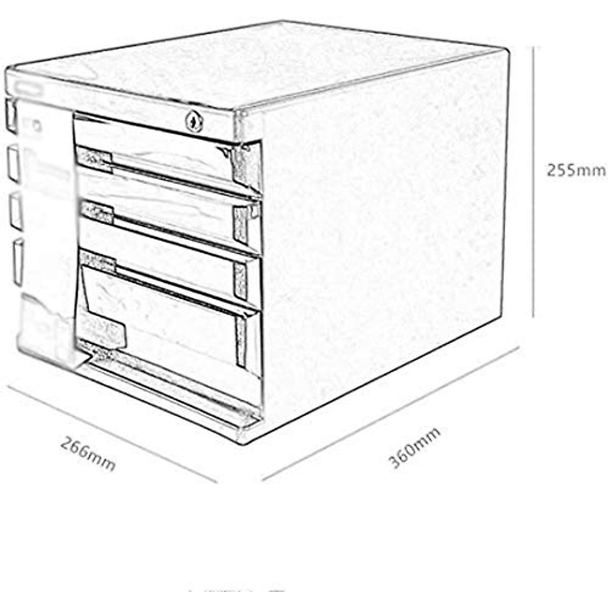 SHABOZ File Cabinets Multi-Function Storage Cabinet, Flat, Stationery Storage Box, Office Desk Cosmetics Plastic File Holder Memo Paper Plastic (White)