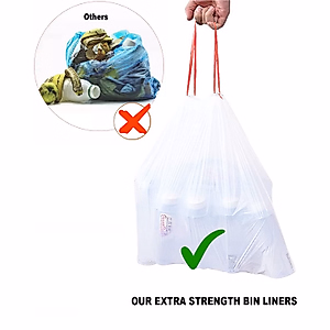 BEIDOU-PAC Trash Bags 13 Gallon Drawstring, 50 Count Garbage Bags, Tall Kitchen Trash Bags, Odorless & Extra Strength White Plastic Food Scrap Bag for Home Office Bathroom Kitchen Bins