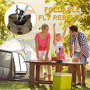 Neijiaer Fly Fans for Tables, Practical Fly Repellent Fan with Soft Blades, Soundless and Portable Fly Fan Keeps Your Food Clean(3 Pack)