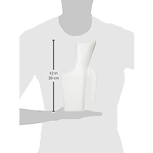 MedPro Portable Female Urinal, Made from Durable Plastic, Easy to Clean & Infection Control, 1000 cc Capacity, Comfortable Contoured Opening & Wide Grip Handle, White, No Flavors, 1000 ml