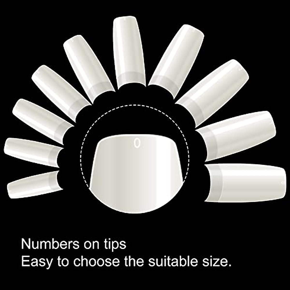 500PCS Half Cover False Nails Tips - Acrylic Nail Tips, krofaue 10 Sizes Lady French Style Acrylic Artificial Tip Manicure with Box for Nail Tips Art Salons and Home DIY