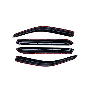 itelleti 4pcs Outside Mount Dark Smoke Sun/Rain Guard Front+Rear Tape-On Auto Window Visors for 02-10 Ford Explorer Mercury Mountaineer 03-05 Lincoln Aviator 4-Door