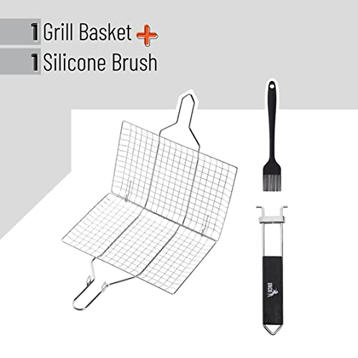 UNCO- Grill Basket, Stainless Steel, Fish Grill Baskets for Outdoor Grill, Vegetable Grill Basket, BBQ Grill Basket, BBQ Basket, Grilling Basket, Fish Basket for Grilling, Grill Accessories.