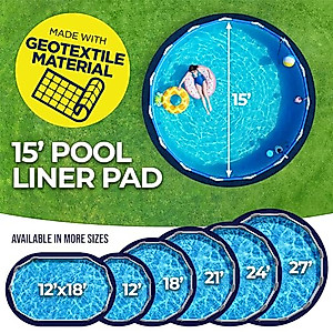 Shop Square 15-Foot Pool Liner Pad for Above Ground Pools - Under Pool Padding, Above Ground Pool Pad, Puncture Protection, Extend Liner Life, Durable Geotextile Material