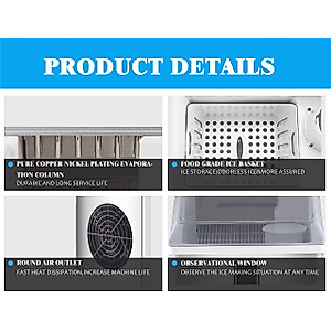 2-in-1 Ice Maker and Shaver Machine - LINKLIFE Countertop Ice Maker with Ice Crusher, Self Cleaning, LCD Indicator, Bullet Ice Pellet Ice Nugget Ice Sonic Ice Maker for Home Office Bars Parties, 33lbs