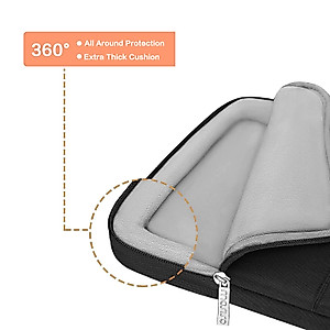 MOSISO 360 Protective Laptop Shoulder Bag Compatible with MacBook Air/Pro,13-13.3 inch Notebook,Compatible with MacBook Pro 14 inch 2023-2021,Side Open Sleeve with 3 Front Pockets&PU Handle&Belt,Black