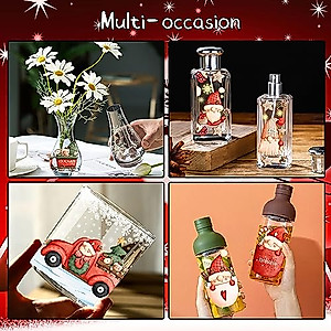 KJMYYXGS UV DTF Christmas Cup Wrap Transfer Sticker, 5 Sheets Gnome Rub On Transfers UV DTF for 16oz Glass Cup Gnome Rub On Transfers for Furniture Crafting Decorative Stickers for Glass Cups