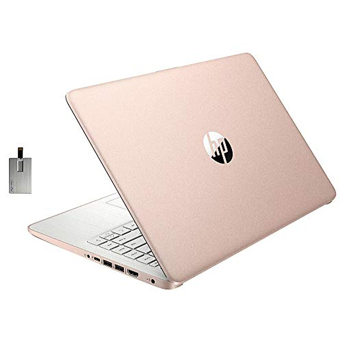 2021 HP Stream 14" HD Laptop Computer, Intel Celeron N4020 Processor, 4GB RAM, 64GB eMMC, HD Audio, HD Webcam, Intel UHD Graphics 600, 1 Year Office, HDMI, Win 10S, Rose Gold, 32GB SnowBell USB Card