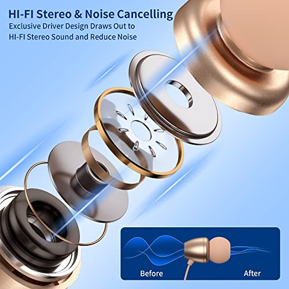 Neckband Bluetooth Headphones, Wireless Neckband Headset Retractable with Sweatproof Stereo Earbuds Call Vibrate Alert Earphones with Mic Compatible with iPhone, Android, iPad, Samsung (Rose)