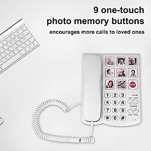 It can Edit 9 one Touch Memory Speed Dialing and Images, Elderly Image Phone, Phone for Patients with Alzheimer's Disease and Enlarged Phone for Patients with Hearing Impairment