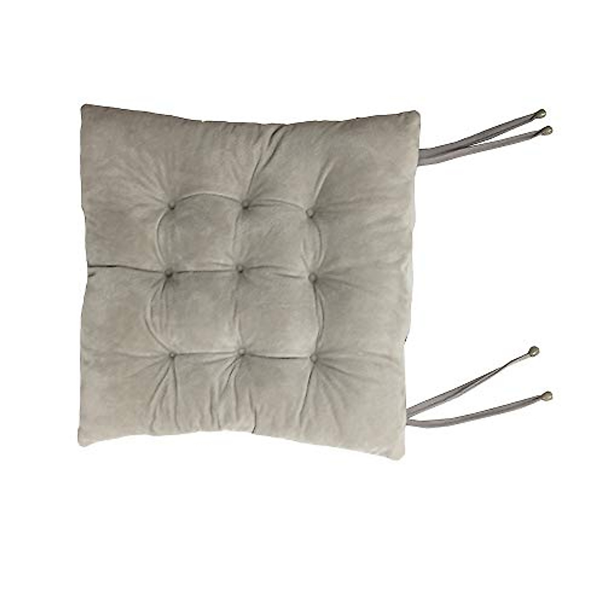 RULLENY Set of 6 Chair Pads and Seat Cushions with Ties Non Slip Comfortable and Soft for Indoor, Dining Living Room, Kitchen, Office Chair, Den, Travel, Washable (Light Grey, 6)