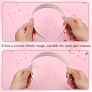 Hotop 100 Pcs Plastic Headbands Bulk 1 Inch Wide Craft No Teeth Plain Headbands DIY Hair Band Accessories for Girls Women (White,1 Inch Wide)