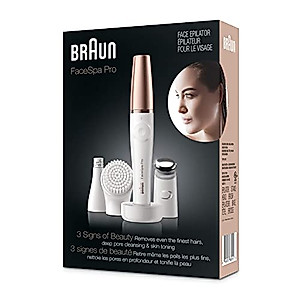 Braun Face Epilator Facespa Pro 911, Facial Hair Removal for Women, 3-in-1 Epilating, Cleansing Brush and Skin Toning with 3 extras