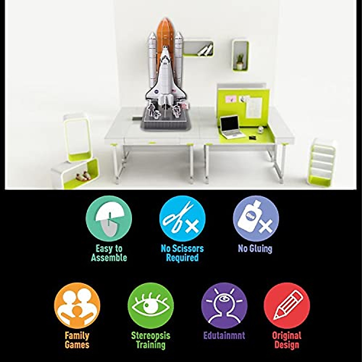 Liberty Imports 3D Puzzle DIY Model Set - Worlds Greatest Architecture Jigsaw Puzzles Building Kit (Space Shuttle Discovery)