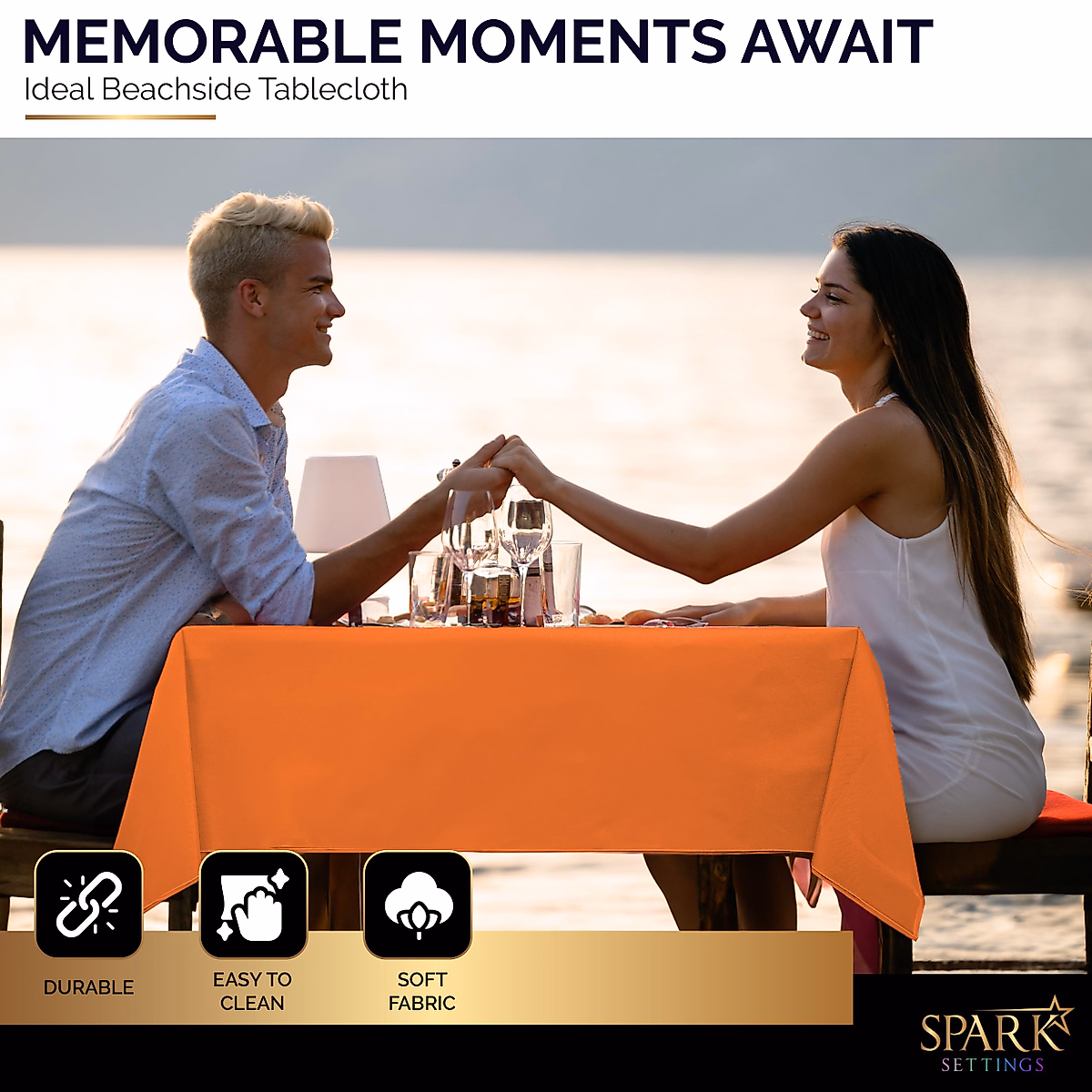 Amcrate Rectangular Plastic Black Orange Reusable Tablecloth Cover Pack of 2 - Ideal for Halloween Party, Weddings, Party’s, Birthdays, Dinners, Lunch’s, Or for Any Tableware Use, (54" x 108")