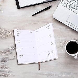 MAGICLULU 2024 Agenda Book Yearly Schedule Notepad Yearly Planner Notebook Yearly Notebook Monthly Planner Notepad Writing Notebook Multifunction Dividing Line Office Imitation Leather