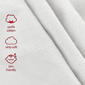Crib Sheets for Boys or Girls, 100% Cotton, Fitted Baby Crib Sheets Breathable and Soft for Standard Crib (28" X 52") and Toddler Mattresses, Nursery Bedding White Crib Sheets