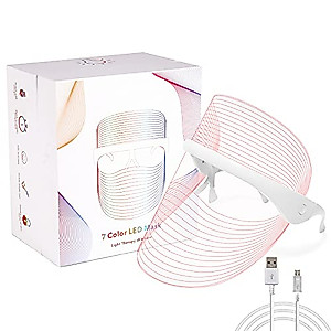 Yofuly 7 Colors L E D Facial Face Mâsk, Portable & Light Face M-Ask Skin Care Device for Home Use