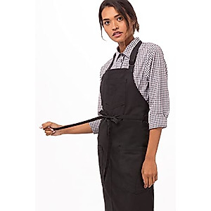 Chef Works Unisex Rockford Bib Apron, Steel Grey, One Size