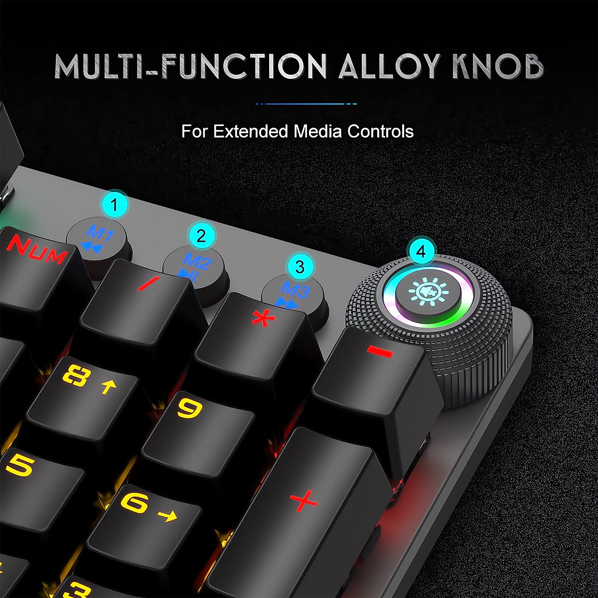 AULA Mechanical Gaming Keyboard Blue Switches,Rainbow LED Backlit,Ergonomic Wrist Rest,Aluminum Base,Full Size 108 Keys Anti-Ghosting,Macro Programmable Computer Keyboard Wired for PC Laptop
