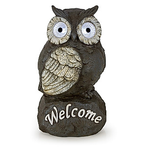 VP Home Welcome Owl Solar Powered Outdoor Decor LED Garden Light