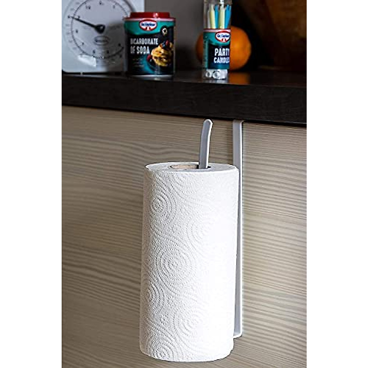 Kitchen Paper Roll Holder Paper Towel Rack Dining Table Kitchen Paper Roll Holder Vertical Paper Towel Storage Rack ( Color : Black )