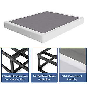 NOAH MEGATRON 7 Inch Box Spring Queen, Low Profile Metal Boxsprings/Mattress Foundation/Bunkie Board - 3000LBS Strong Steel Structure/Easy Assembly (Queen)