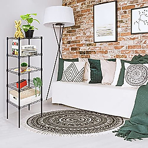 Mount-It! 5 Tier Metal Shelving Unit| - Use As Pantry Shelves, Closet Racks and Shelving or Utility Shelf for Laundry Room | Shelves Height Can be Adjusted -16 inches x 11.25 inches